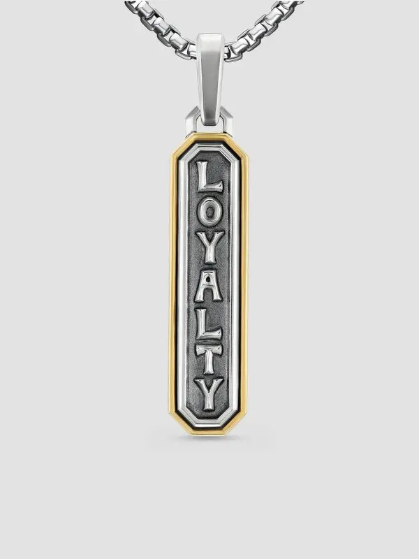 David Yurman Loyalty Amulet In Sterling With 14k Yellow Gold, 35mm