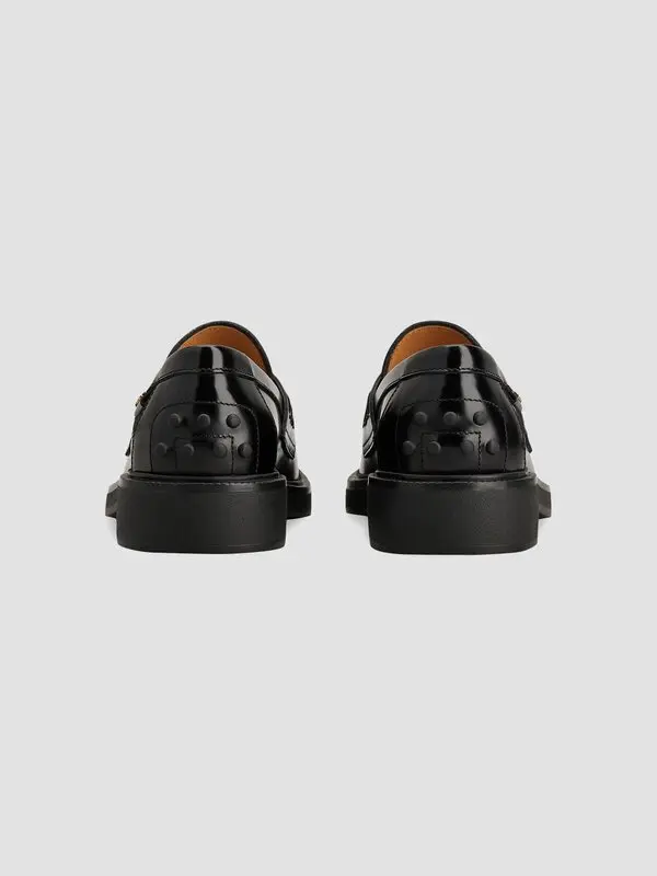 TOD'S Logo-detailed Leather Penny Loafers