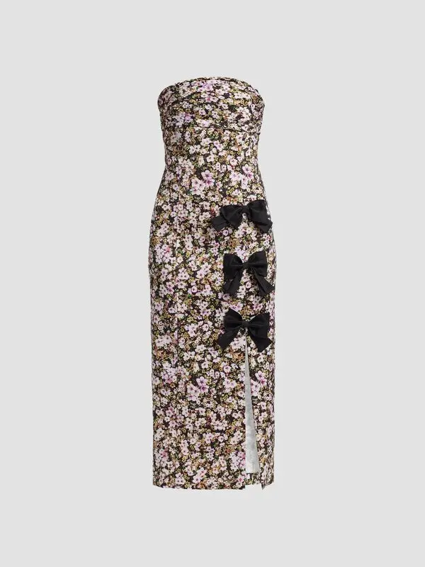 KIKA VARGAS Violetta Floral Bandeau Sheath Dress