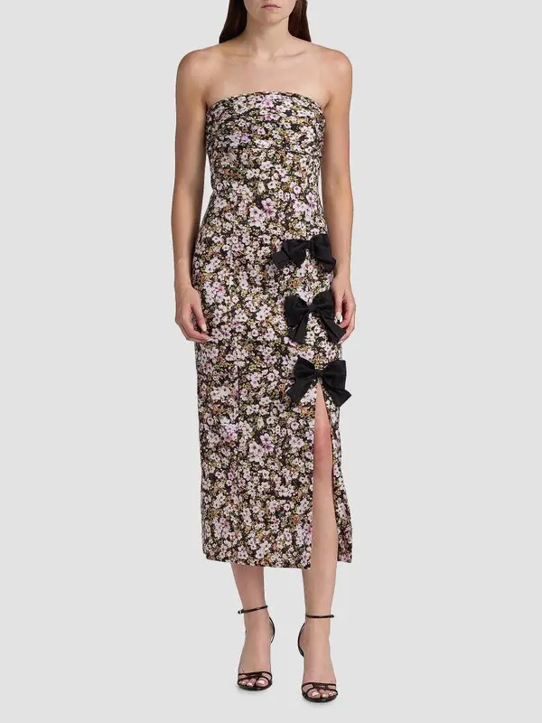KIKA VARGAS Violetta Floral Bandeau Sheath Dress