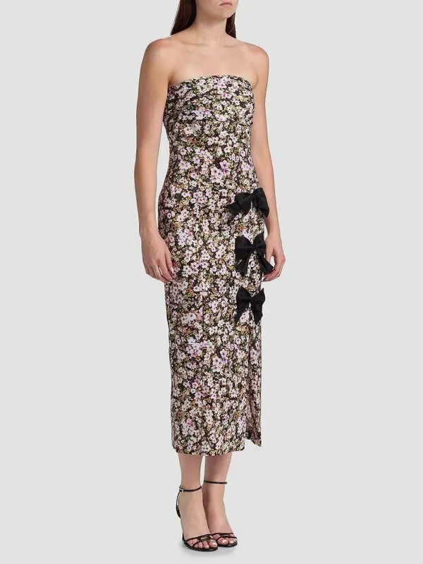 KIKA VARGAS Violetta Floral Bandeau Sheath Dress