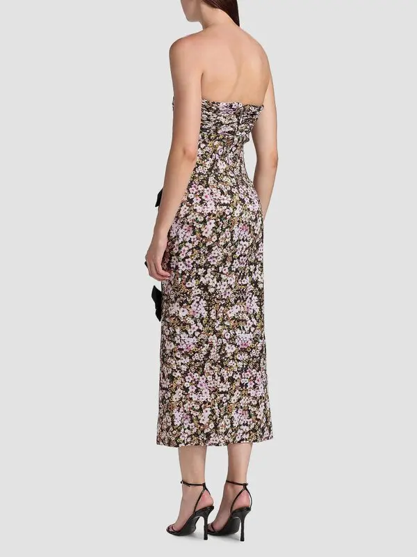 KIKA VARGAS Violetta Floral Bandeau Sheath Dress