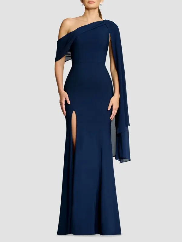 Dress The Population Sera Asymmetric Crepe Gown
