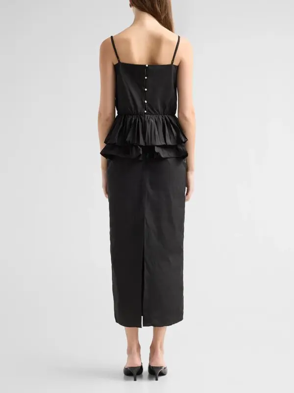 KIKA VARGAS Alanna Flounce Midi Dress