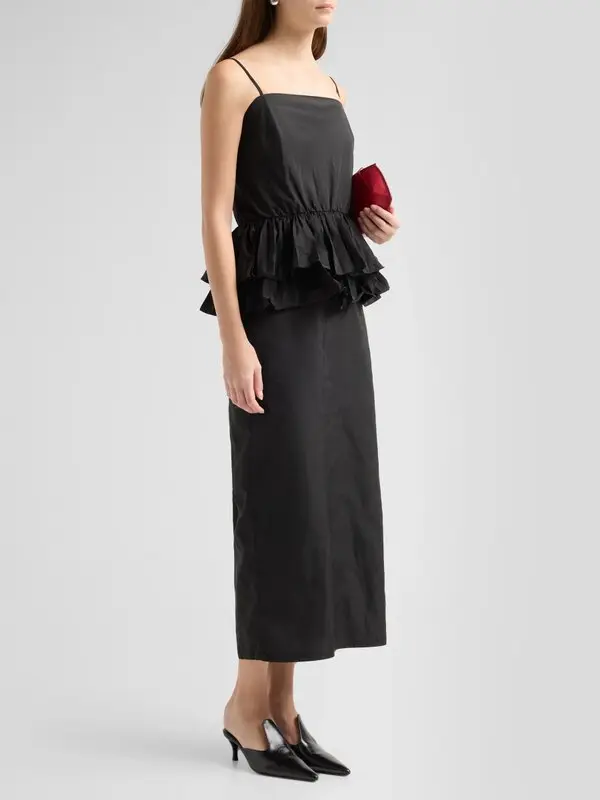 KIKA VARGAS Alanna Flounce Midi Dress