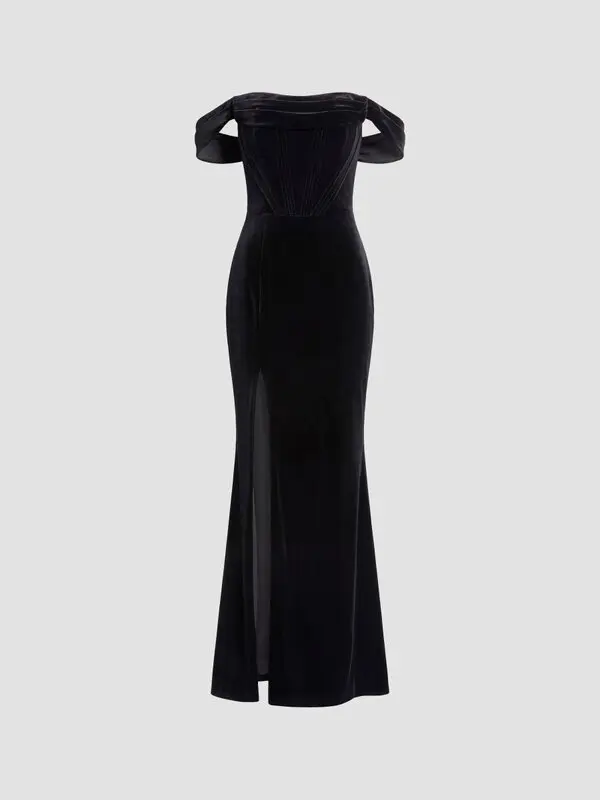 Dress The Population Melania Off-the-shoulder Gown