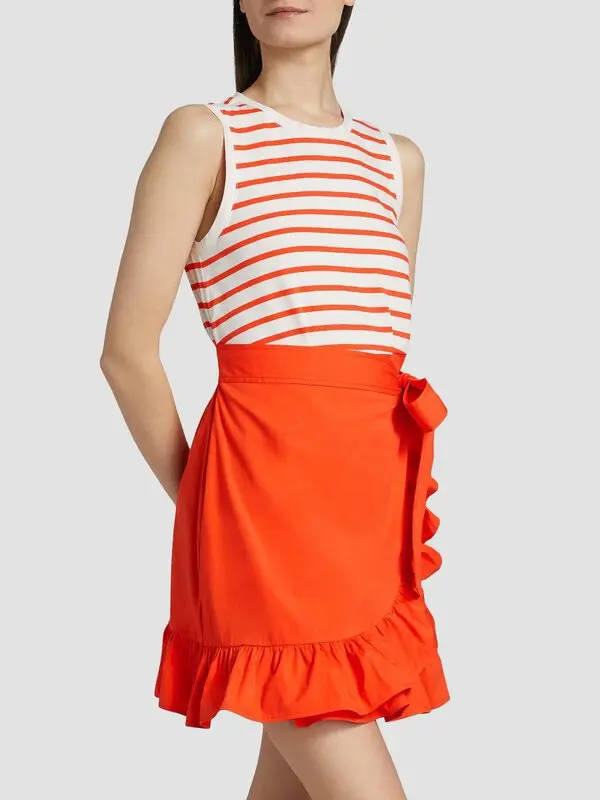 Cinq À Sept Mahlia Striped Tie-waist Minidress