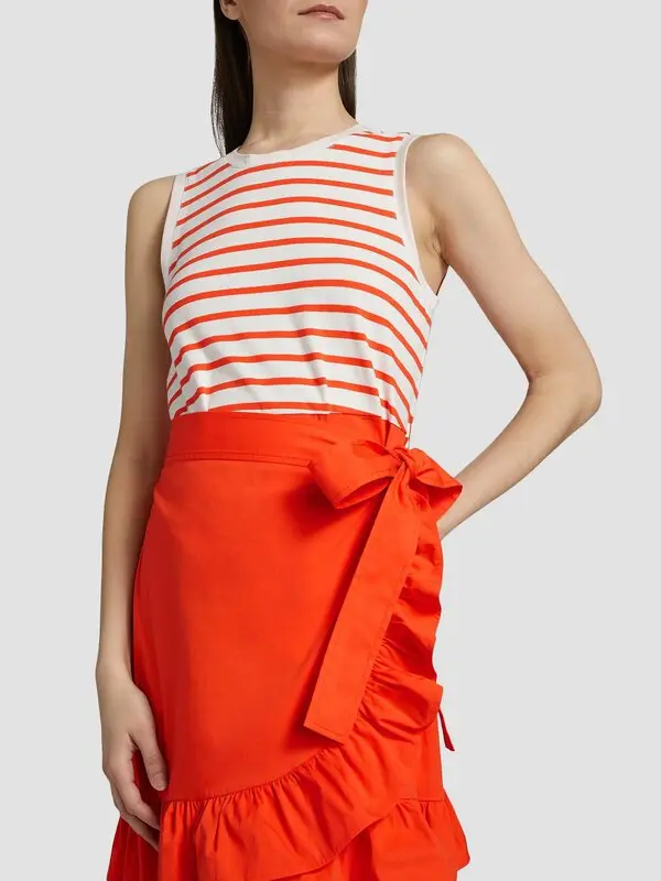Cinq À Sept Mahlia Striped Tie-waist Minidress
