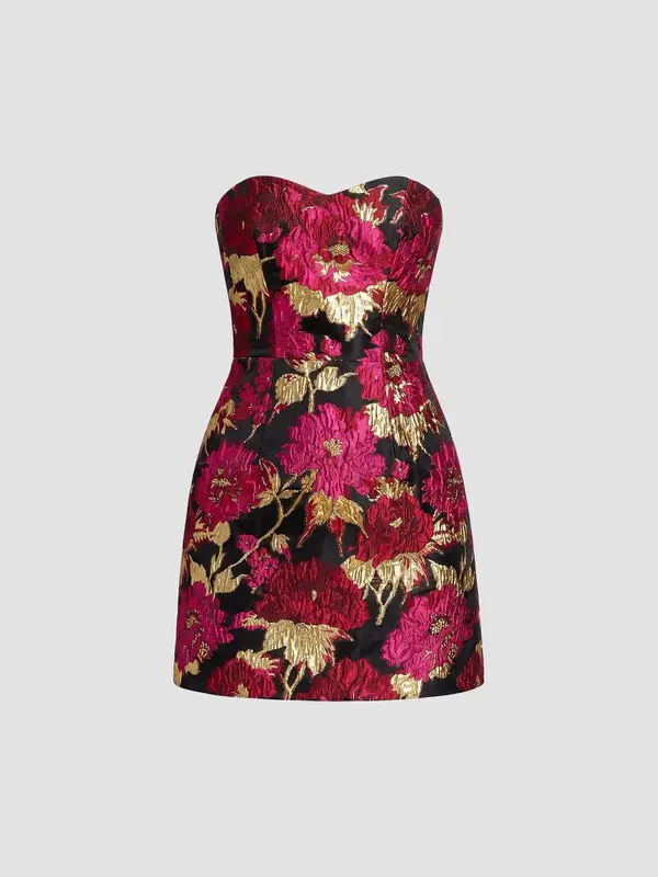 Dress The Population Juna Brocade Strapless Mini Dress