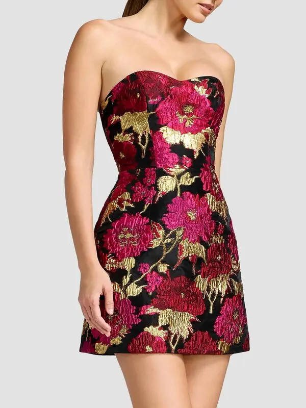Dress The Population Juna Brocade Strapless Mini Dress