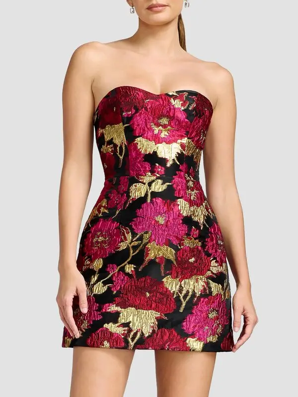 Dress The Population Juna Brocade Strapless Mini Dress