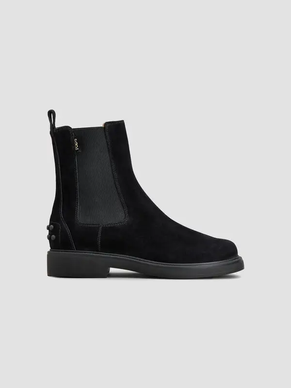 TOD'S Gomma Suede Ankle Chelsea Boots