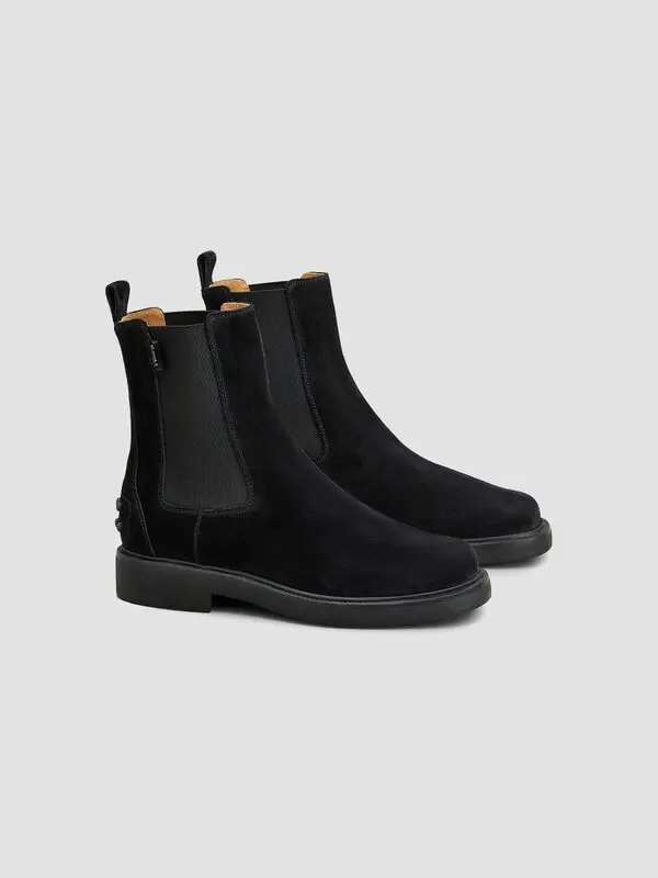 TOD'S Gomma Suede Ankle Chelsea Boots