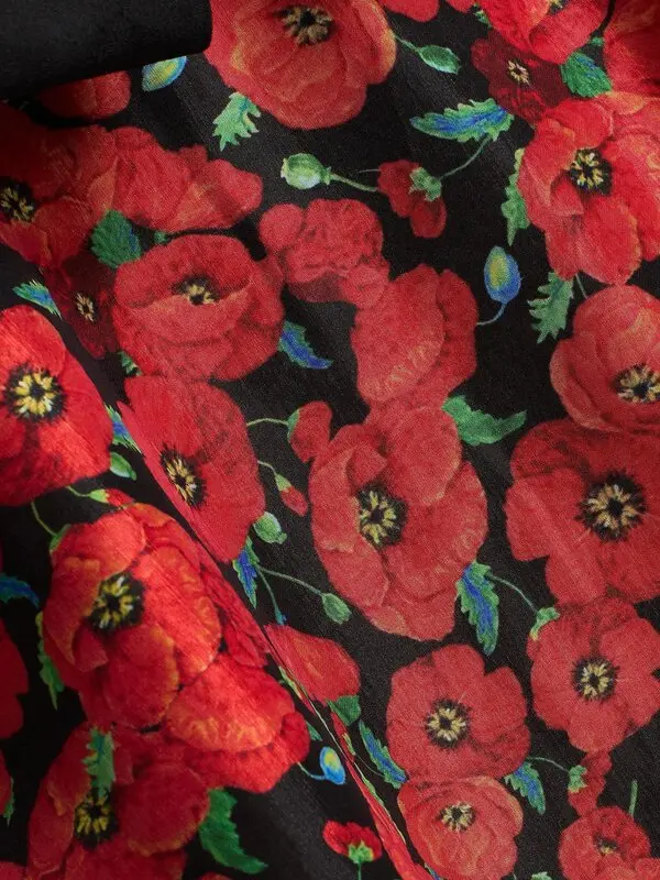 KIKA VARGAS Charlotta Poppies Bow Cocktail Dress