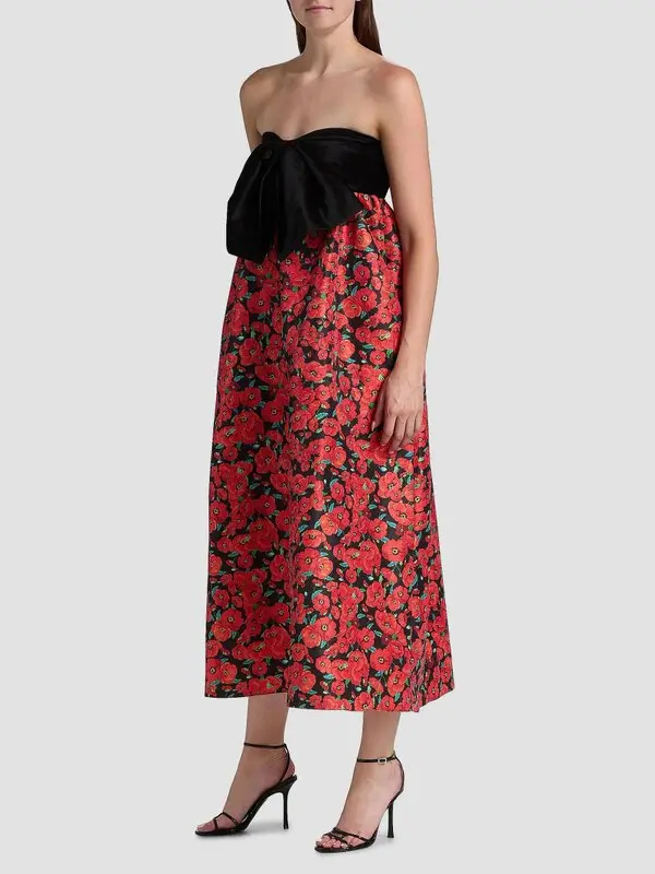 KIKA VARGAS Charlotta Poppies Bow Cocktail Dress