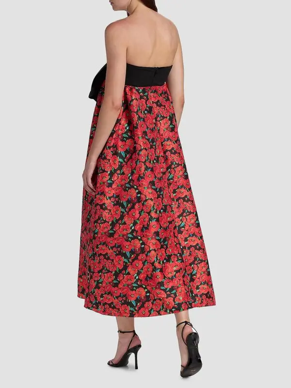 KIKA VARGAS Charlotta Poppies Bow Cocktail Dress