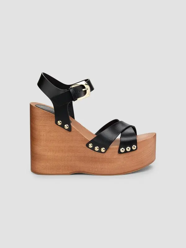 STUART WEITZMAN Kate 135mm Studded Leather Clogs - Black