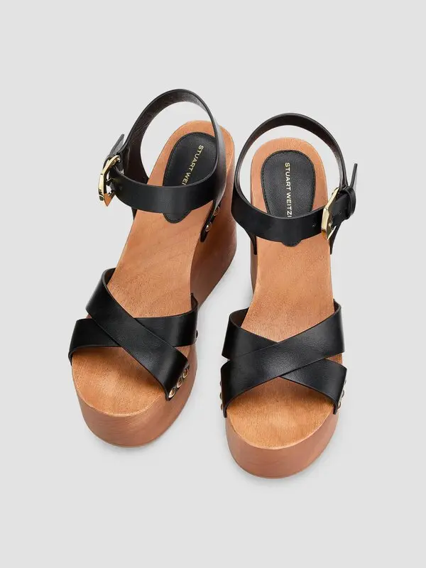 STUART WEITZMAN Kate 135mm Studded Leather Clogs - Black