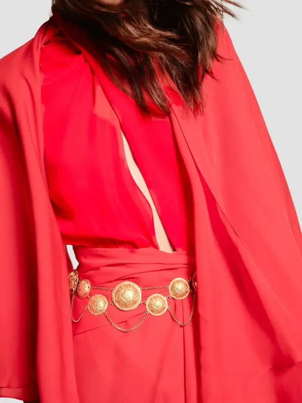 Johanna Ortiz Micaela Cape Town Silk Capelet Maxi Dress