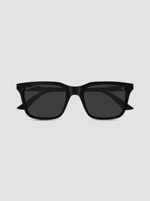 Gucci Light Acetate 53mm Rectangular Sunglasses - Black