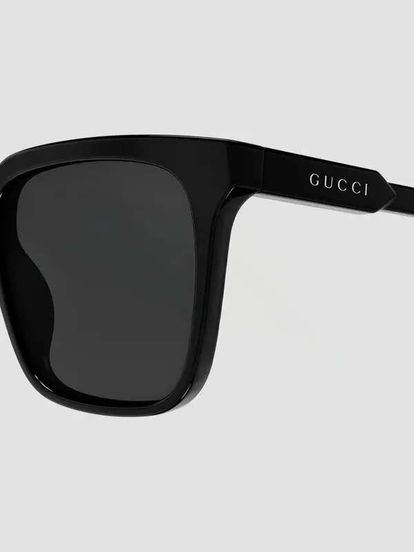 Gucci Light Acetate 53mm Rectangular Sunglasses - Black