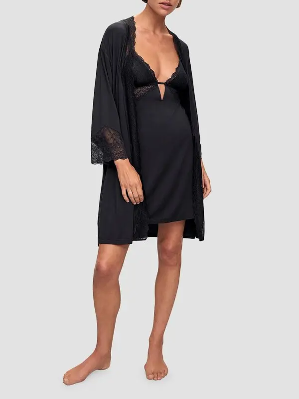 Eberjey Satin & Lace Cut-out Back Chemise