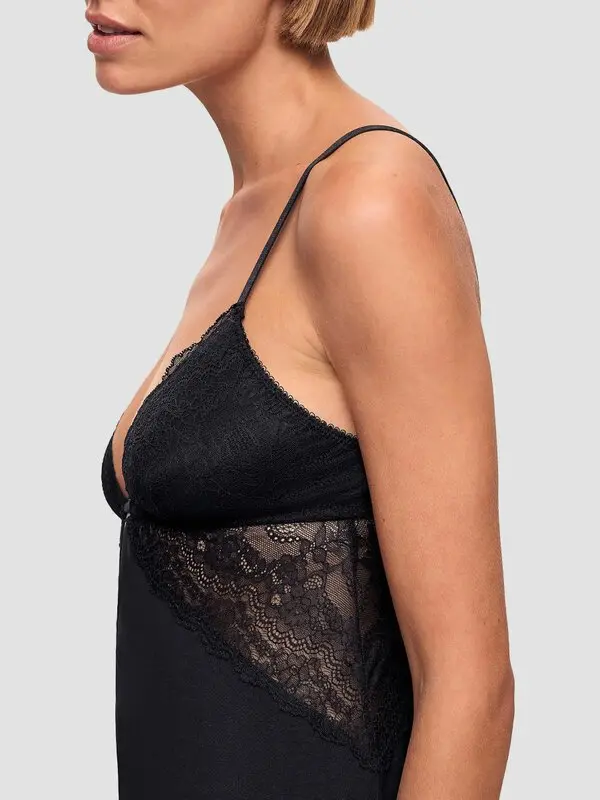 Eberjey Satin & Lace Cut-out Back Chemise