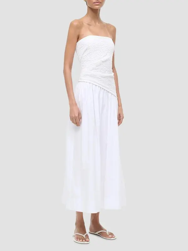 Staud Nia Stretch-cotton A-line Midi-dress