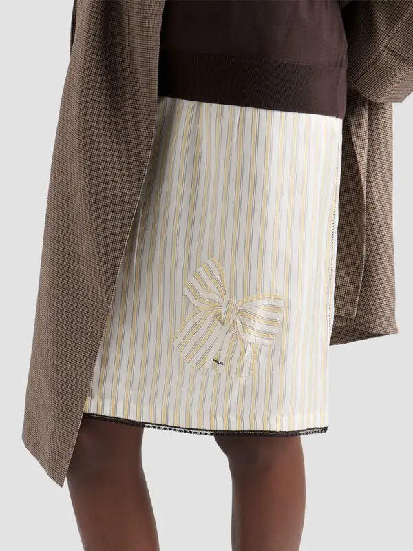 Prada Striped Skirt With Applique