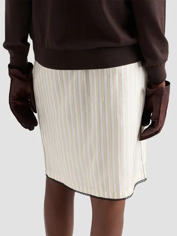 Prada Striped Skirt With Applique