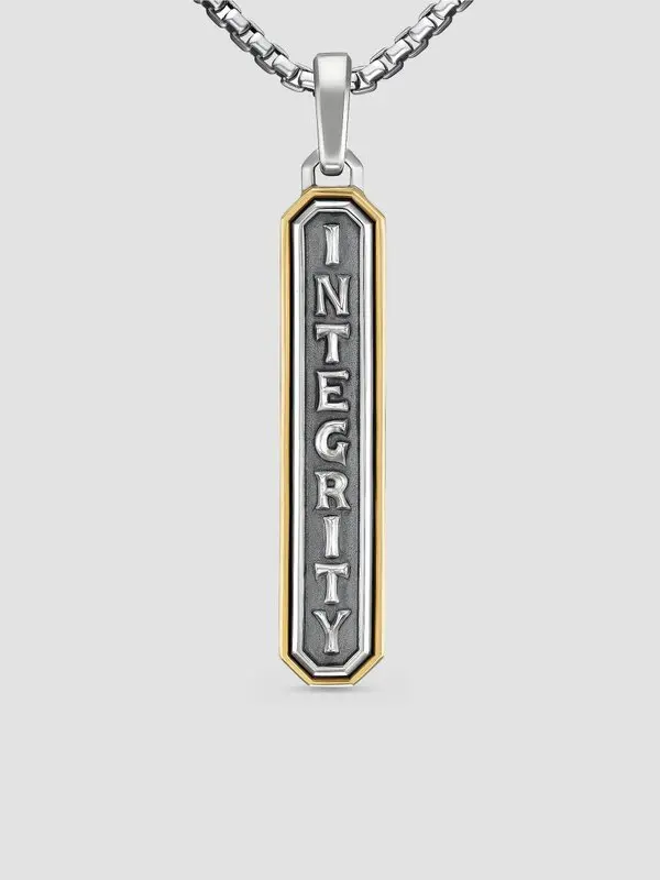 David Yurman Integrity Amulet In Sterling With 14k Yellow Gold, 43mm