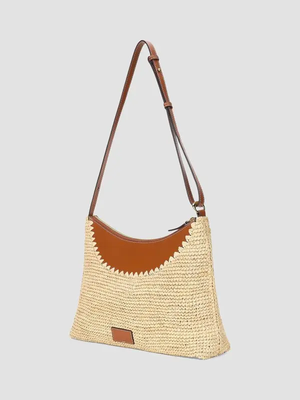 Staud Rowey Raffia Shoulder Bag