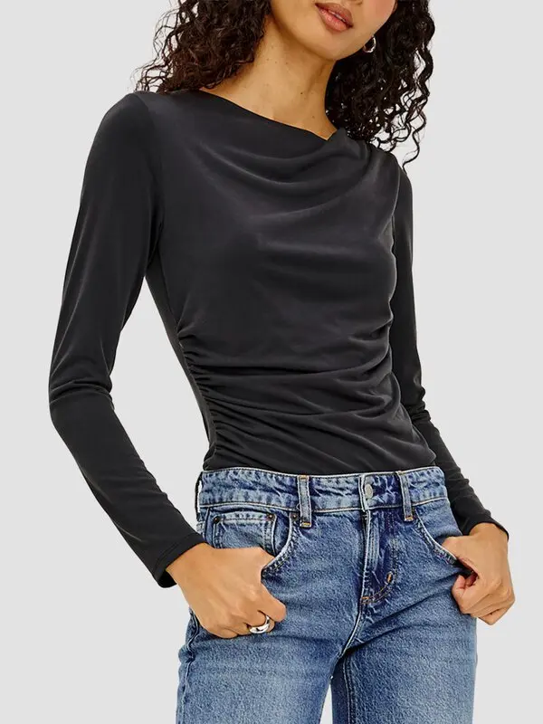 Rails Issel Draped Long-sleeve Top