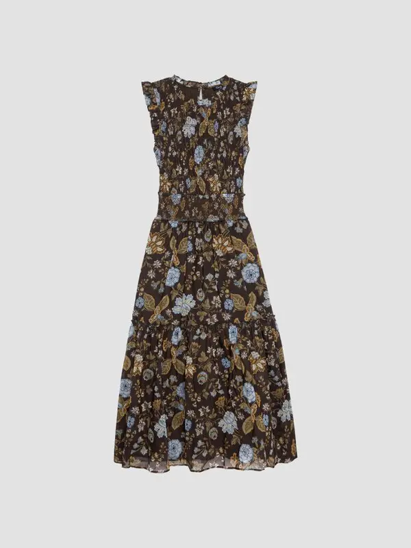 Rails Vivier Floral Smocked Midi Dress