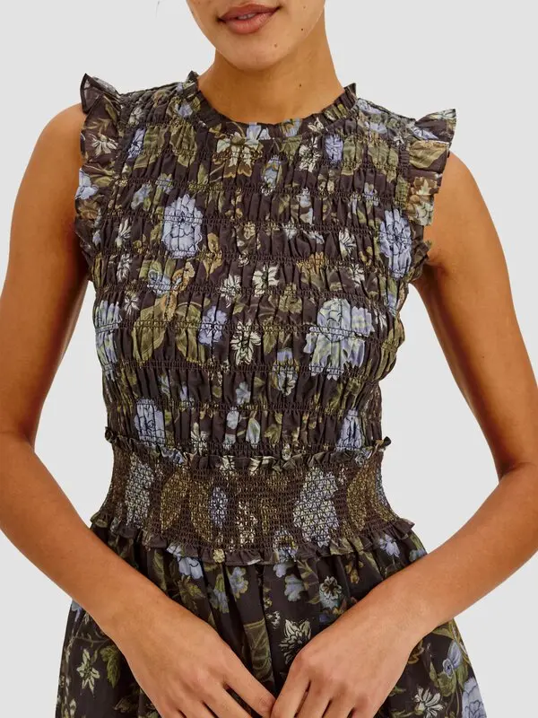 Rails Vivier Floral Smocked Midi Dress