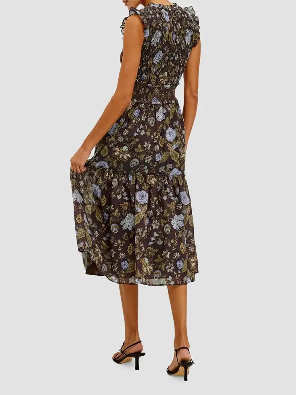 Rails Vivier Floral Smocked Midi Dress