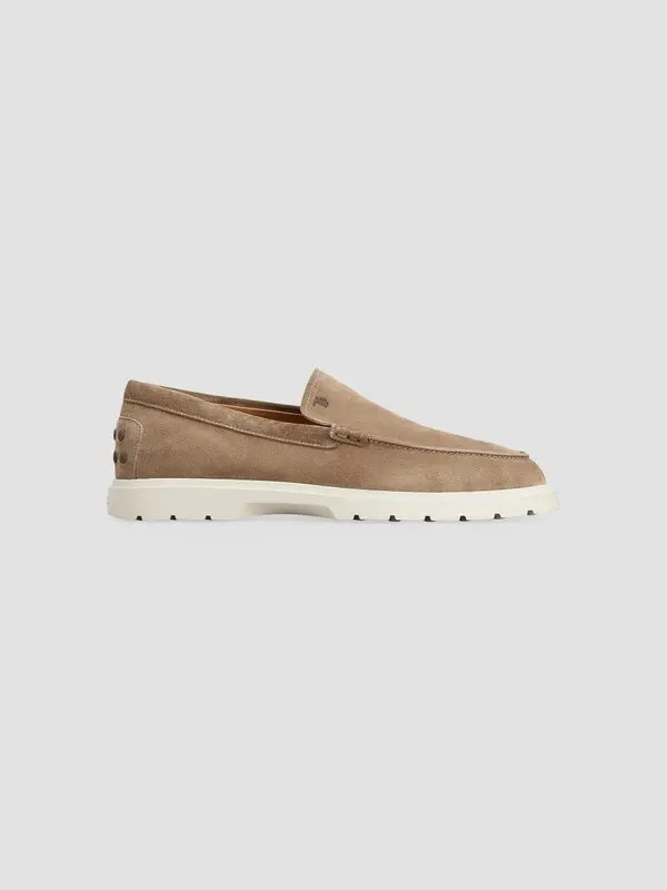 TOD'S Pantofola Ibrido Suede Loafers - Brown