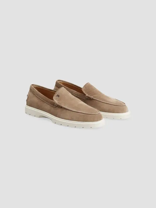 TOD'S Pantofola Ibrido Suede Loafers - Brown