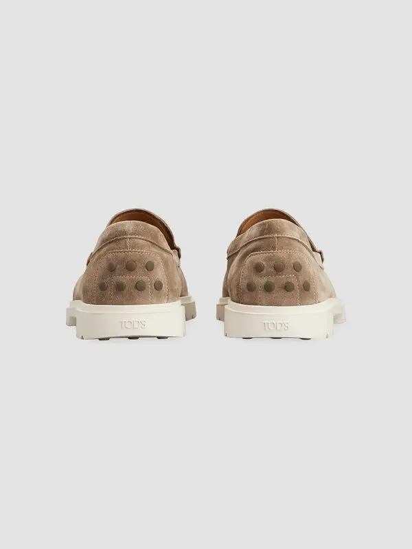 TOD'S Pantofola Ibrido Suede Loafers - Brown