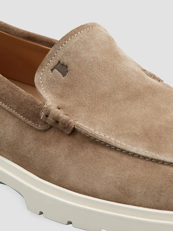 TOD'S Pantofola Ibrido Suede Loafers - Brown