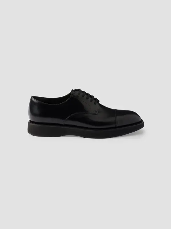 Prada Brushed Leather Lace-up Shoes - Brown