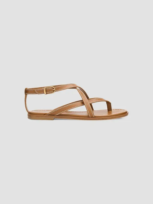 STUART WEITZMAN Park Leather Sandals - Boho Tan