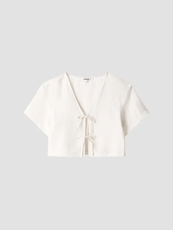 Staud Ava Linen Crop Top