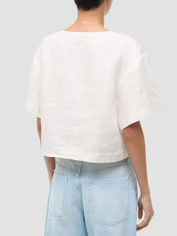 Staud Ava Linen Crop Top