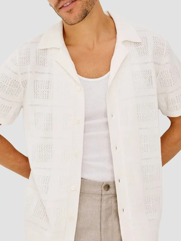 Rails Yates Cotton-linen Knit Camp Shirt