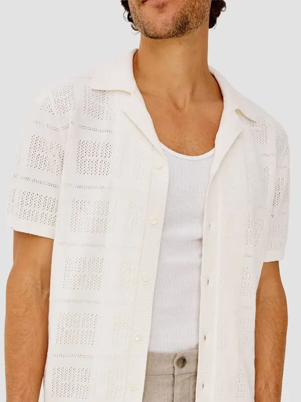 Rails Yates Cotton-linen Knit Camp Shirt