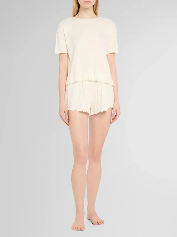 Eberjey Pointelle-knit Shorts