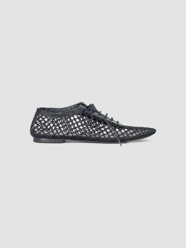 Staud Kit Open-knit Cotton Low-top Sneakers - Black
