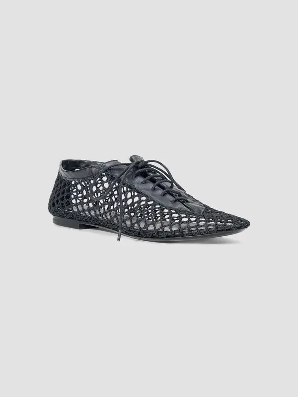 Staud Kit Open-knit Cotton Low-top Sneakers - Black