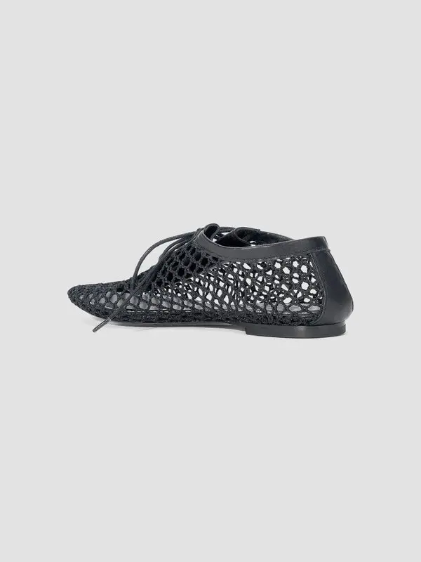 Staud Kit Open-knit Cotton Low-top Sneakers - Black